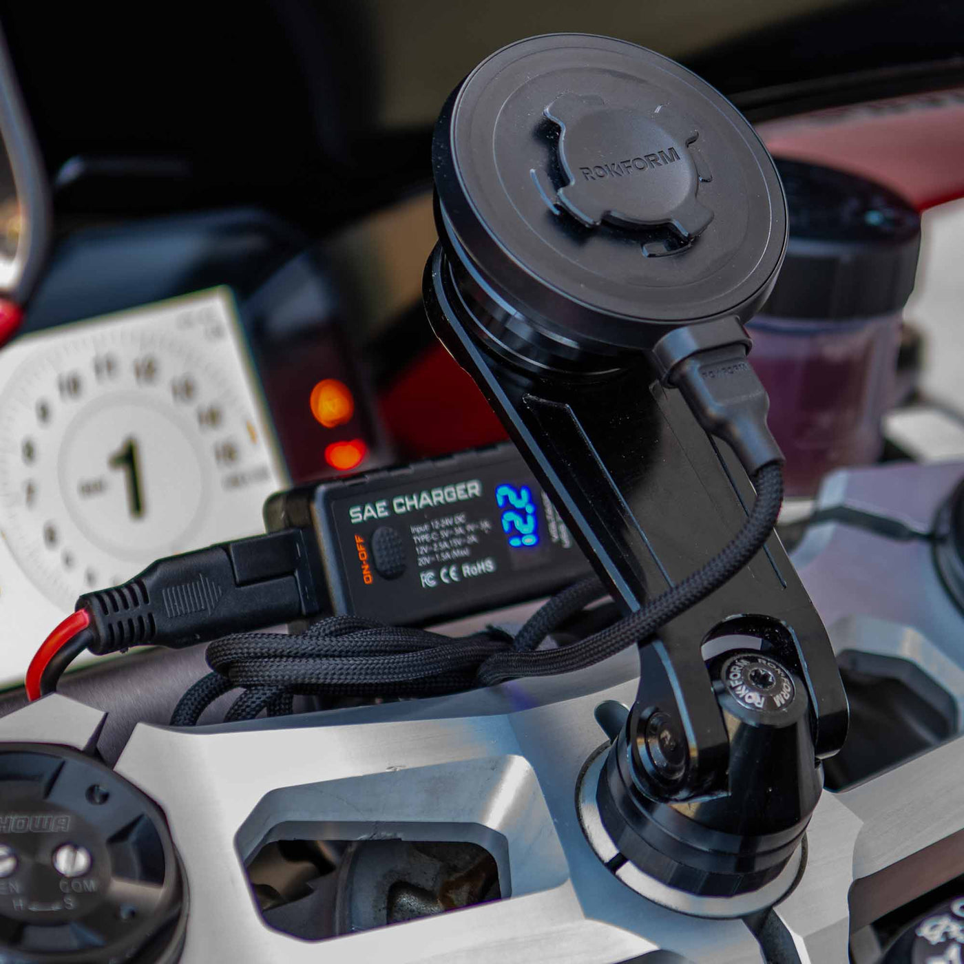 Waterproof Motorcycle USB Charging System - 12V to USB-C | Rokform.com